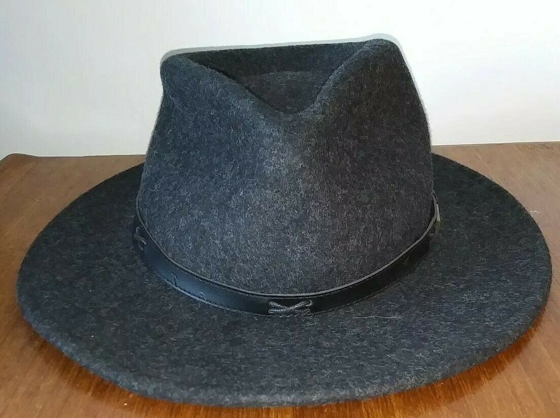 Pendleton Mens Wool Indy Hat Fedora Crushable Charcoal Gray Sz Large ...