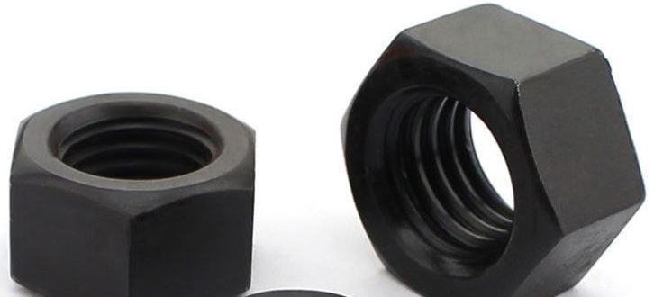 M20 x 2.50 or M24 x 3.0 Coarse Thread DIN 934 Class 8 Hex Nut Black ...