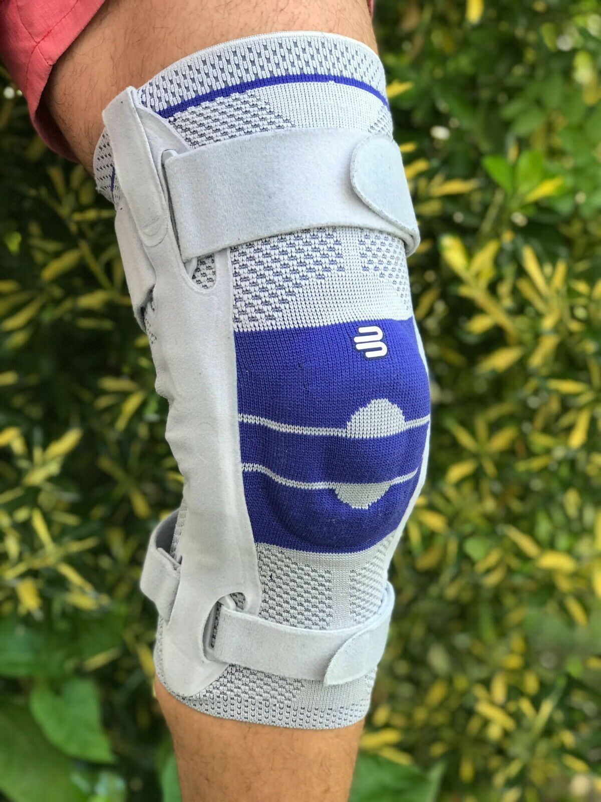 Bauerfeind Genutrain S Size 2 Left Knee Support Advanced Gray Blue Brace Sz 2l Orthotics
