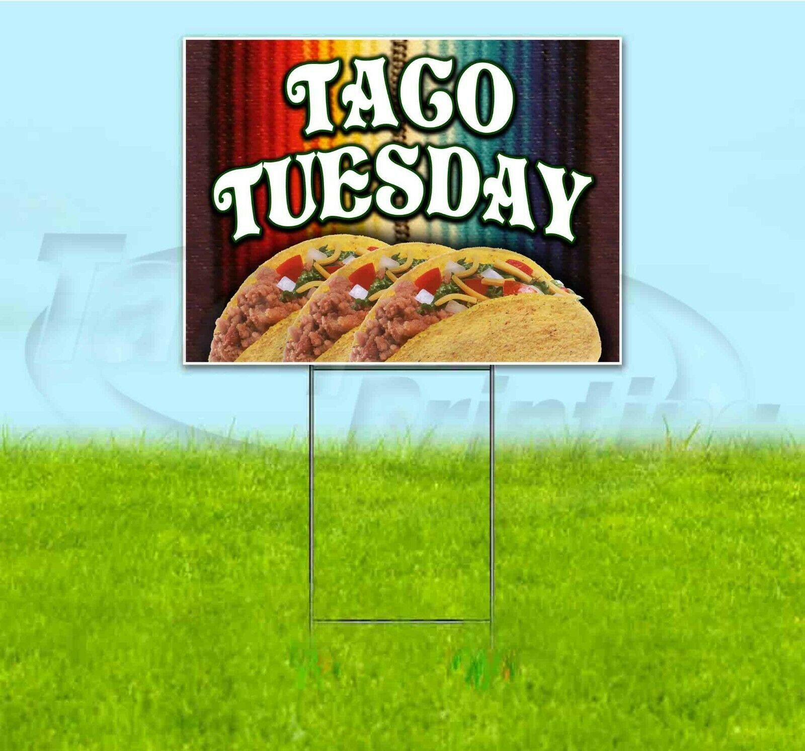TACO TUESDAY 18x24 Yard Sign WITH STAKE Corrugated Bandit USA BUSINESS ...
