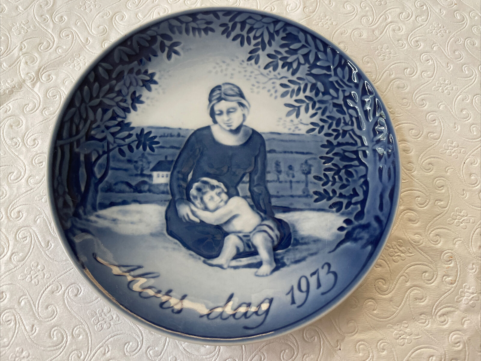 Georg Jensen In Collector Plate Denmark Mors Dag Mother's Day 1973 ...