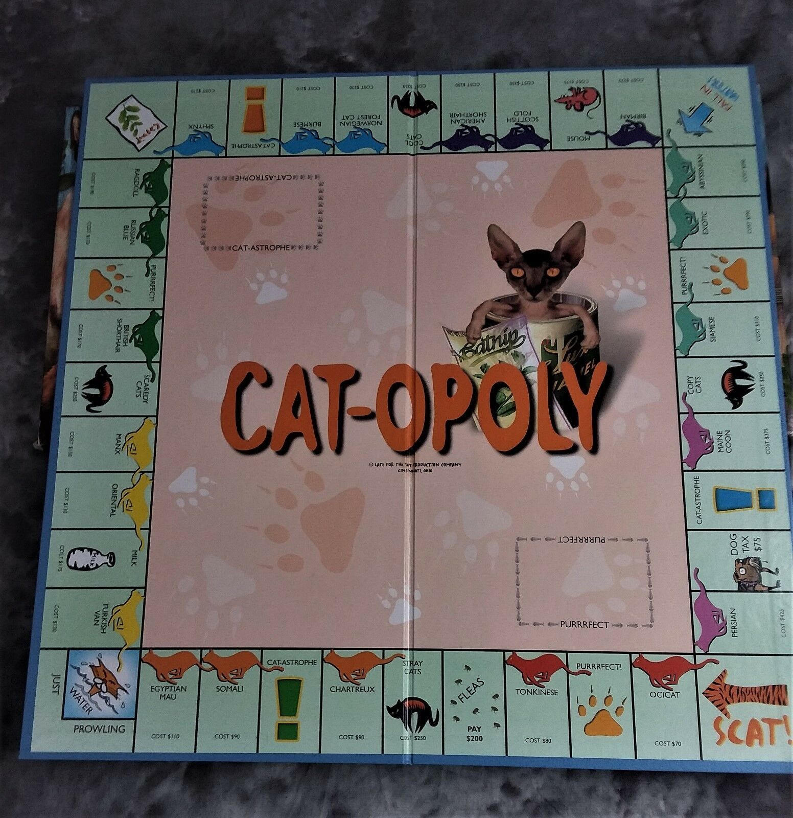 "CAT-OPOLY" BOARD GAME LATE FOR THE SKY GAMES MADE IN U.S.A.CAT LOVERS ...