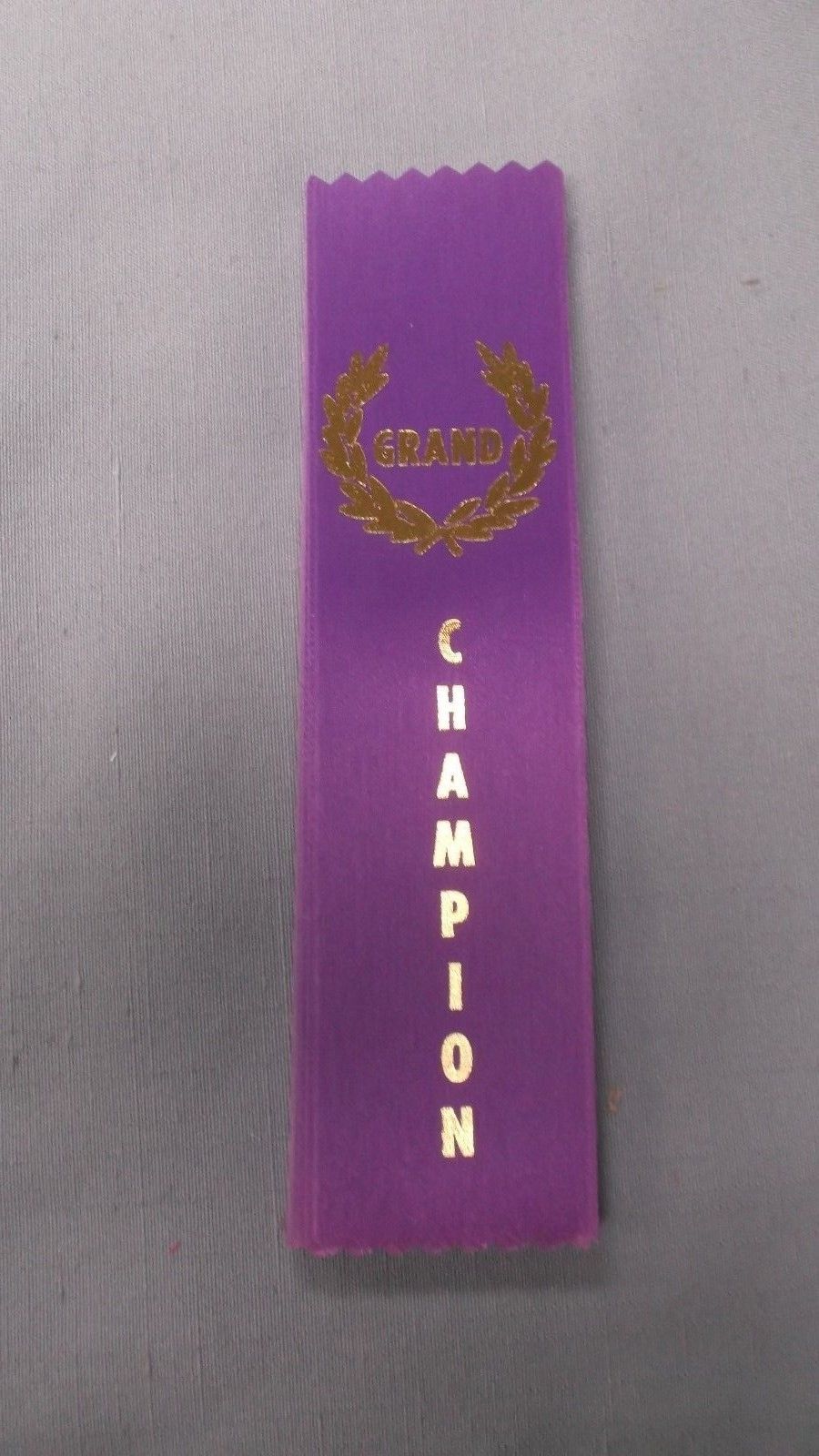 GRAND CHAMPION purple ribbon with gold foil letters lot of 5 wreath ...