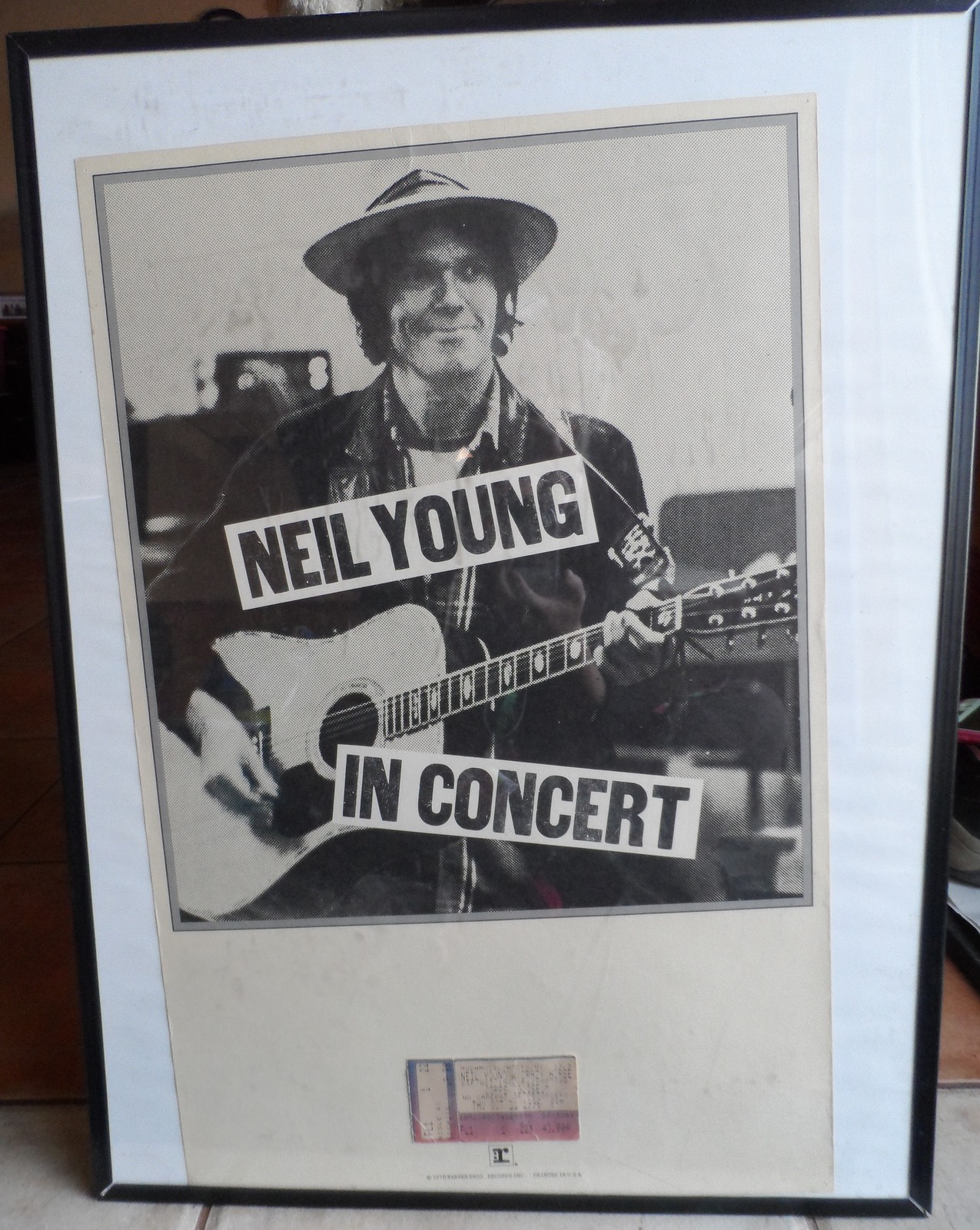 NEIL YOUNG LIVE IN CONCERT REPRISE 1978 POSTER + 1ST Row Ticket Stub ...