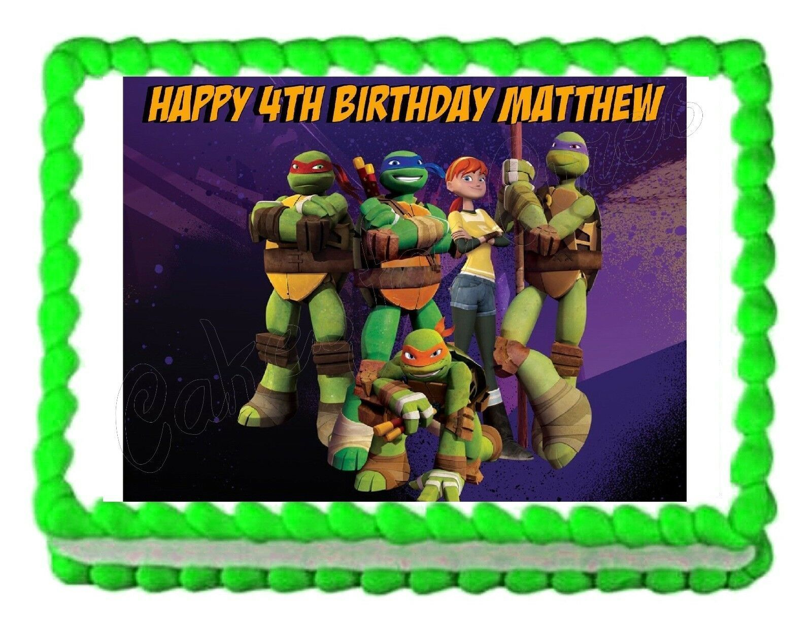 TMNT Teenage Mutant Ninja Turtles Edible Cake Image Cake Topper ...