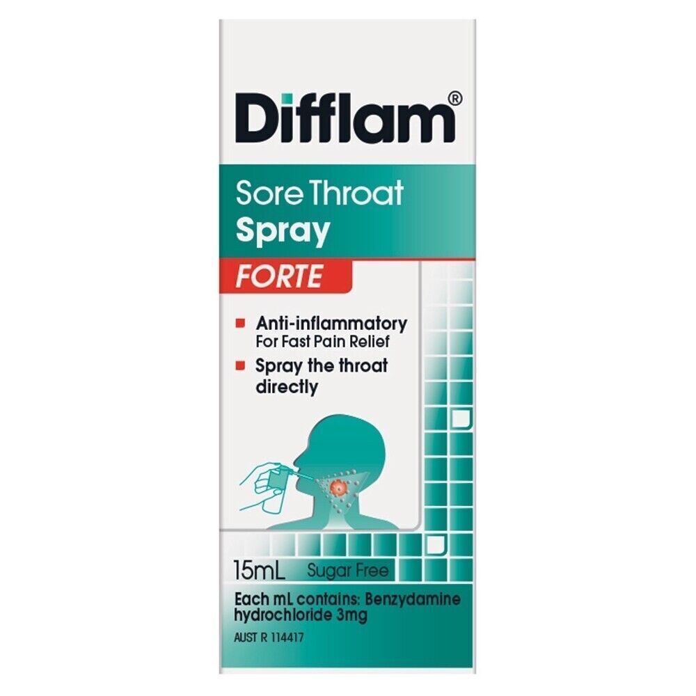 4 X 15ml DIFFLAM FORTE Spray Gorge Anti-Inflammatoire pour un ...