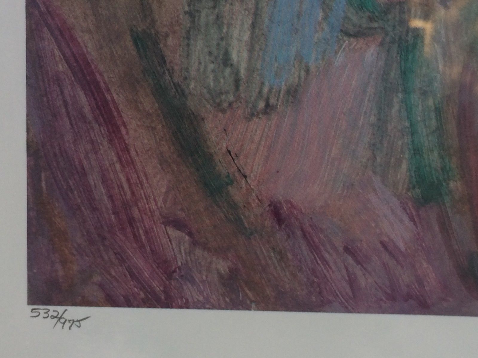 BARBARA A WOOD Hand Signed ABSTRACT VINTAGE FRAMED SERIGRAPH ...