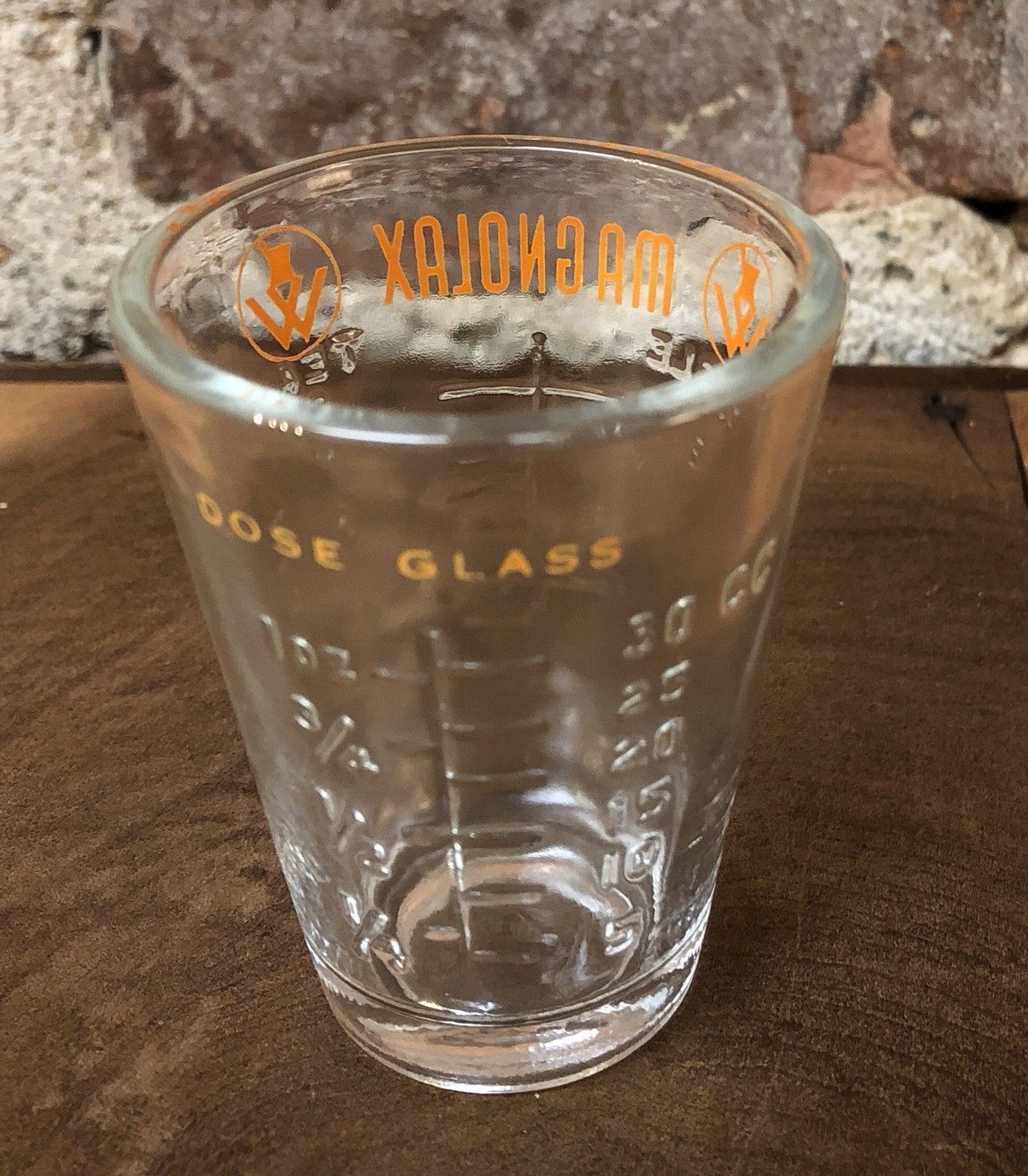 Vintage Dose Medicine Measure Shot Glass Magnolax Embossed Measurement ...
