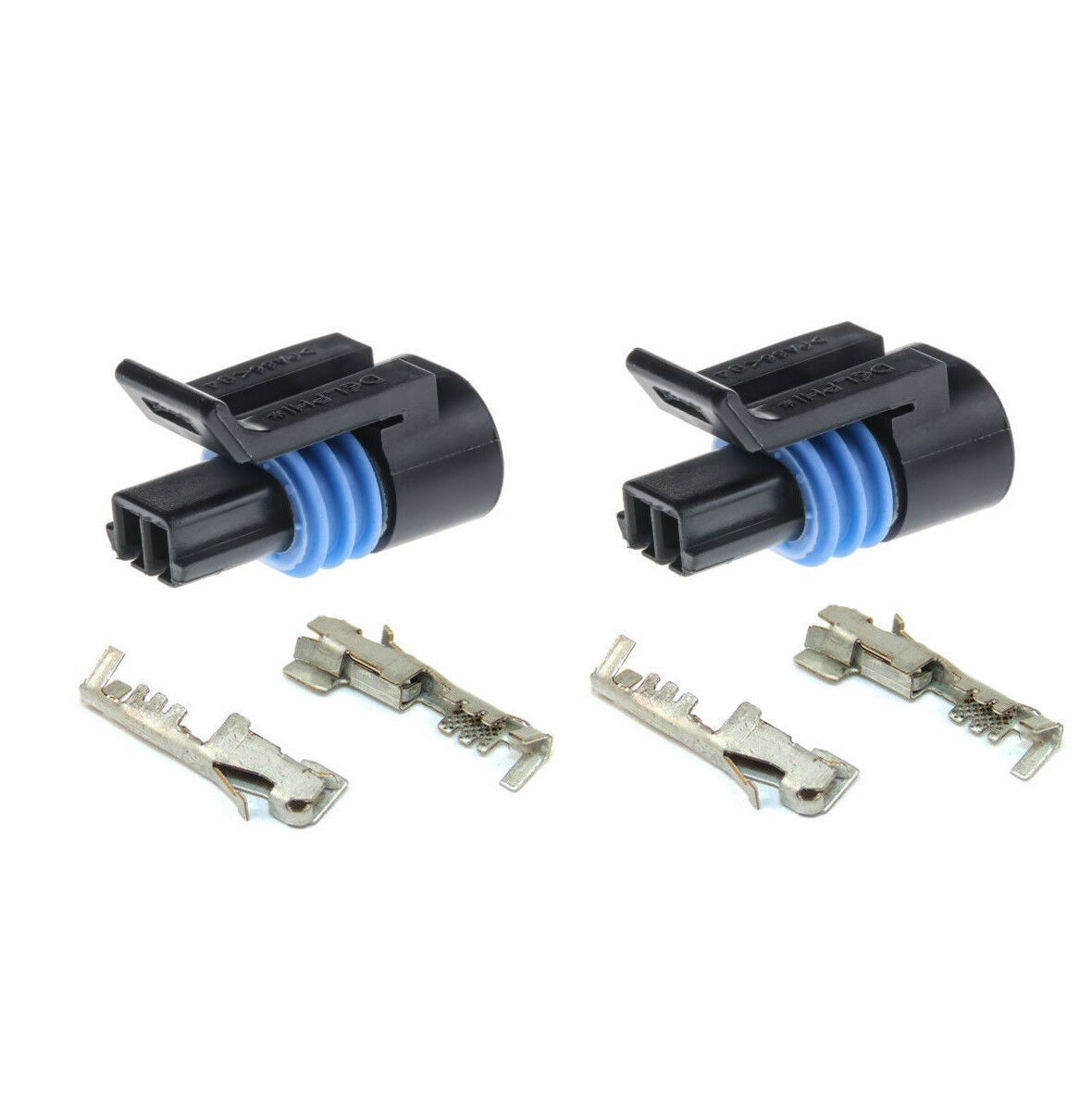 2X Pack Delphi Metri-Pack 150.2 Series Sealed 2 Pin Female Connector ...