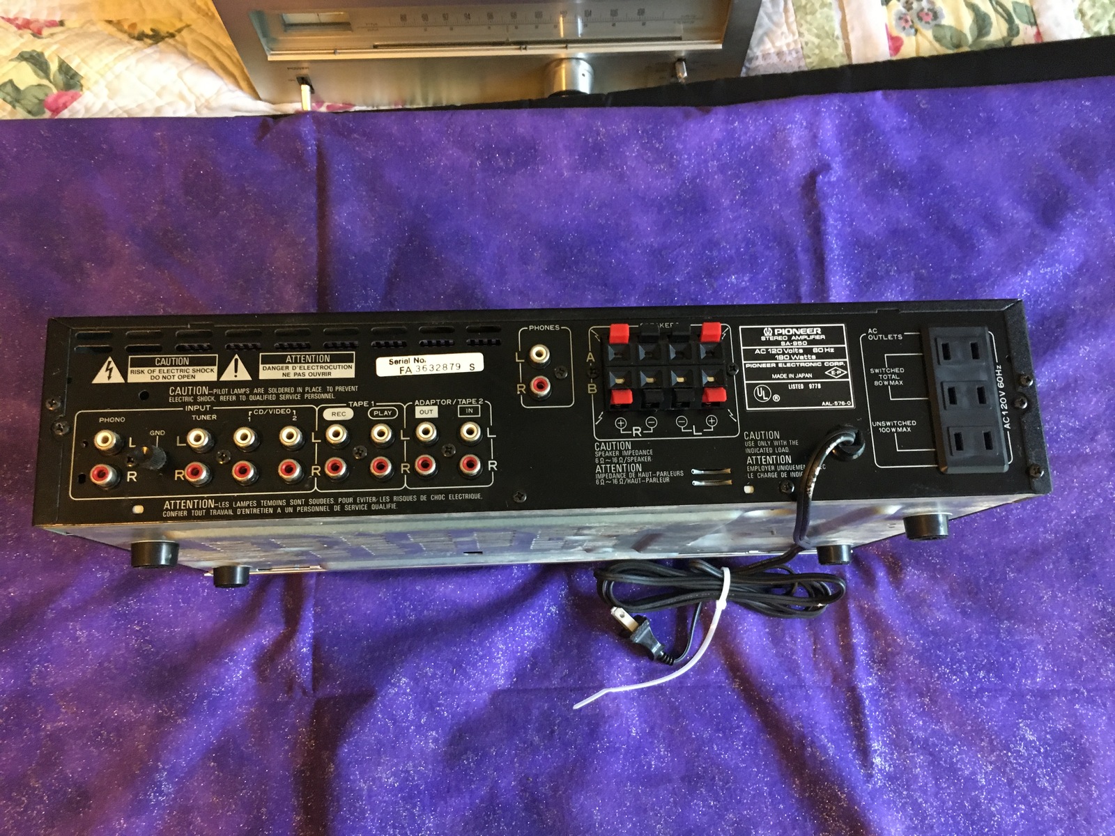 Vintage Pioneer SA-950 Amplifier & TX-950 AM / FM Digital Synthesizer Tuner - Vintage Amplifiers ...