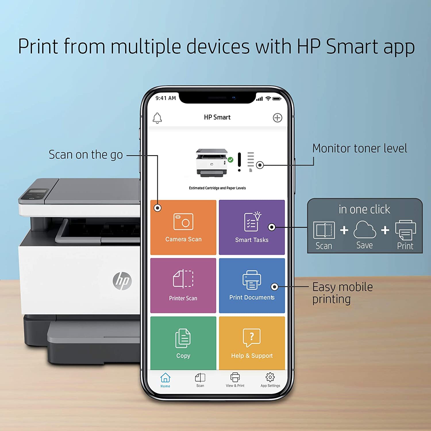 HP Neverstop All-in-One Printer 1202w, Wifi Laser w/Toner Tank Free ...
