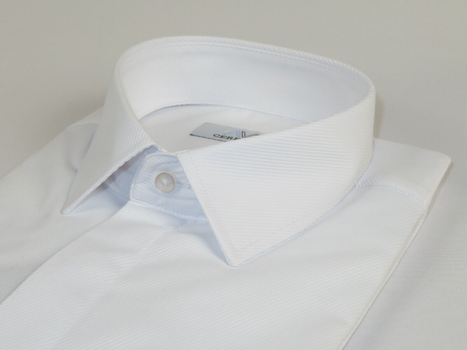 Mens CEREMONIA Formal Shirt Hidden Button 100% Cotton Slim Fit #9010 13 ...