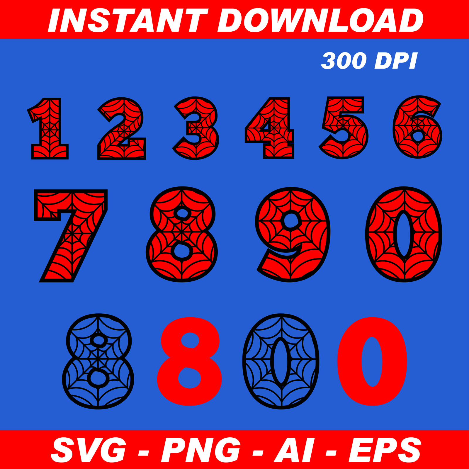 Spider web Spiderman marvel Kids Birthday Halloween Superhero 0-9 ...