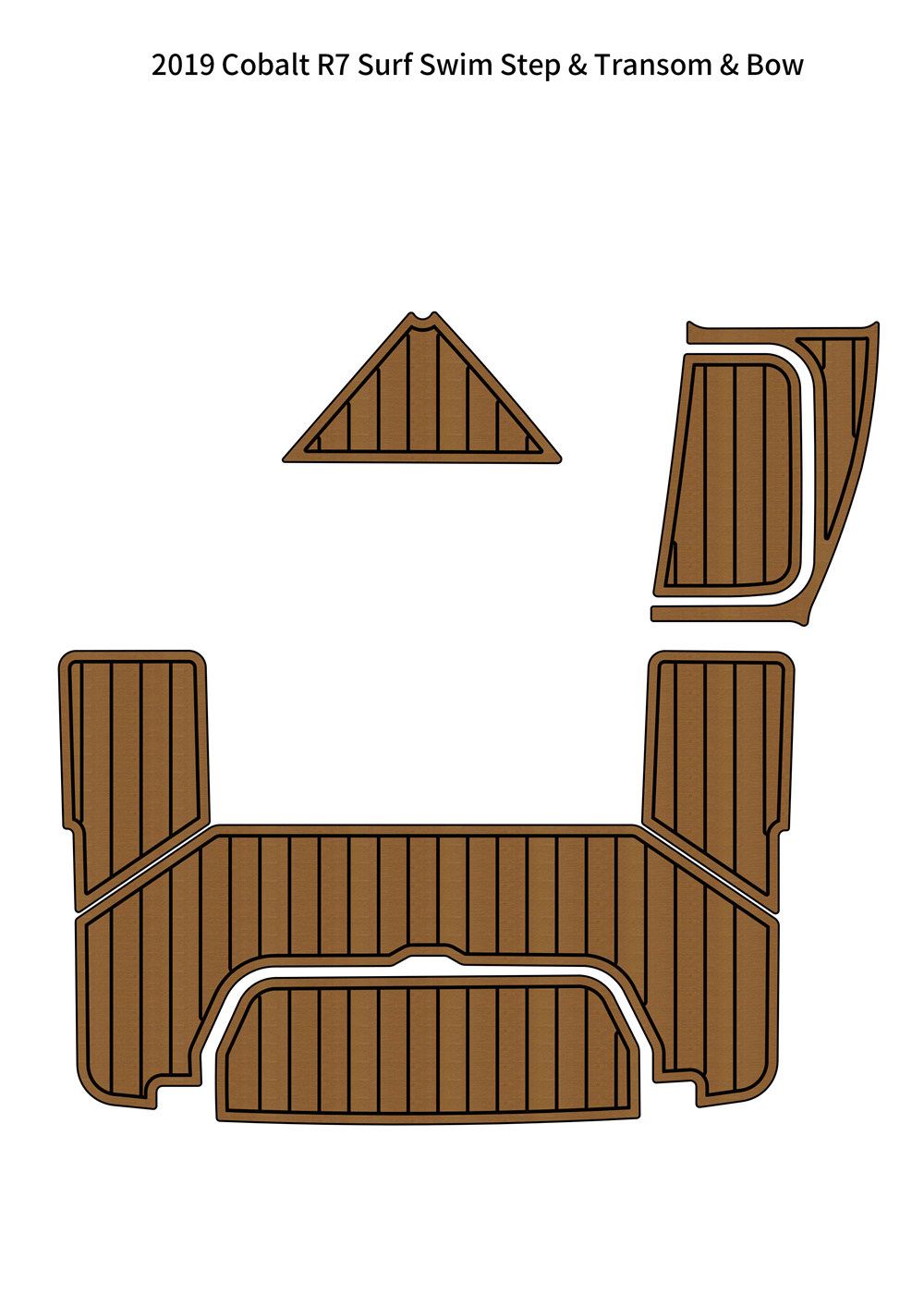 2019 Cobalt R7 Surf Swim Platform Transom Bow Pad Boat EVA Foam Teak ...