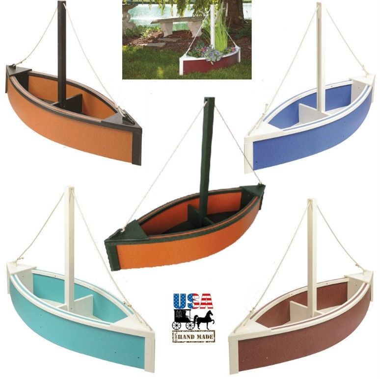 BOAT PLANTER - Nautical Flower Box 100% Recycled Poly in 14 Colors ...