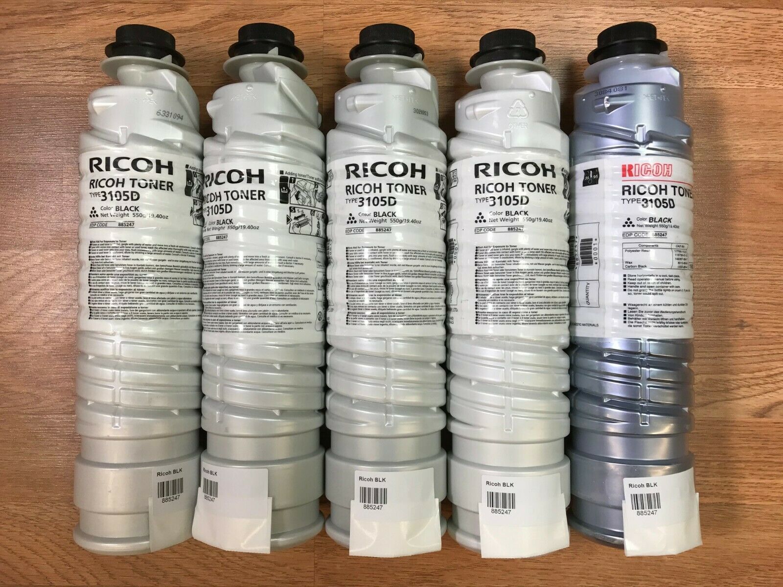 Lot Of 5 Ricoh Black Toners Type 3105D EDP Code: 885247 *Same Day ...