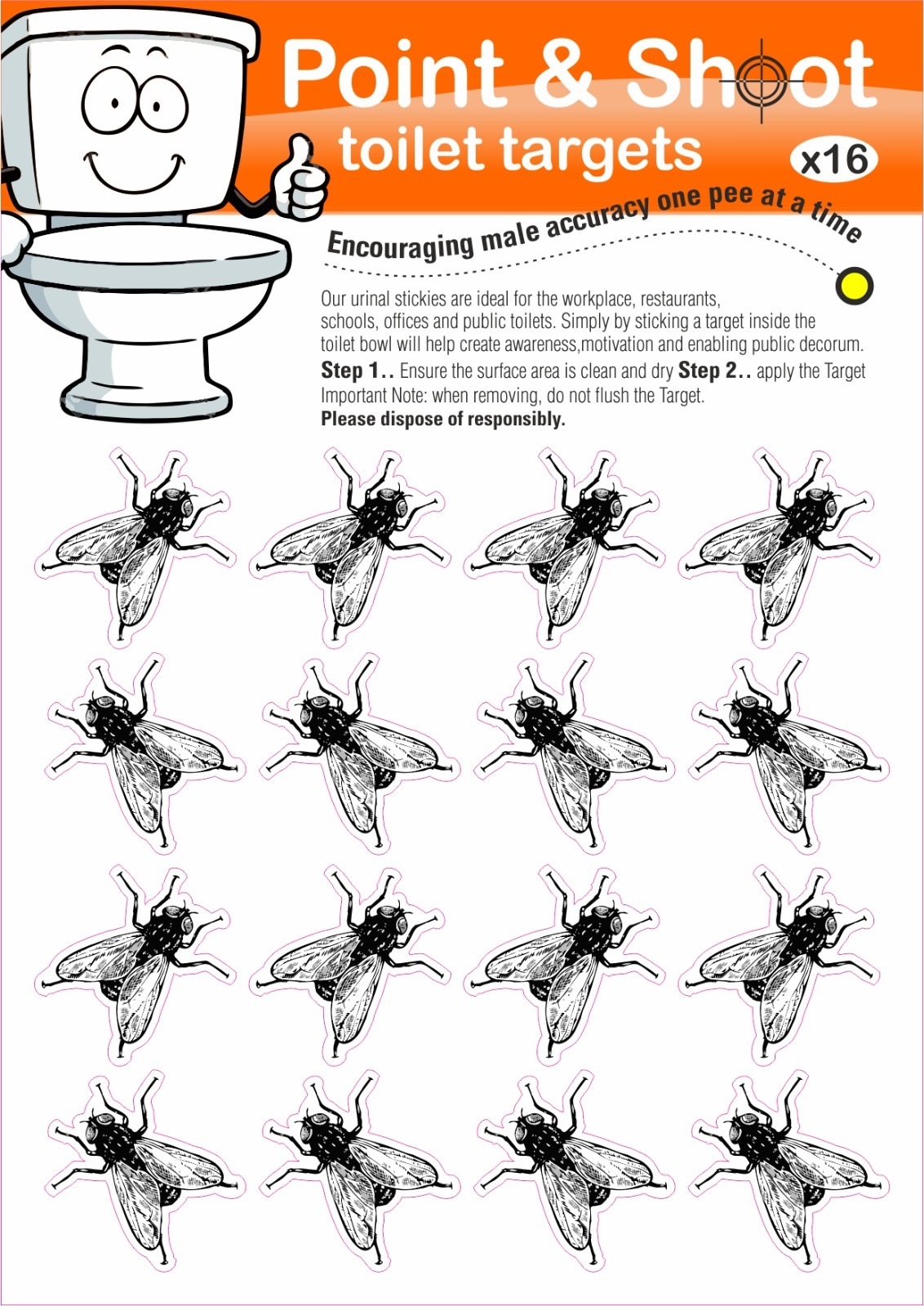 Toilet Target Clear Vinyl Stickers urinal mens bathroom pub bar ...