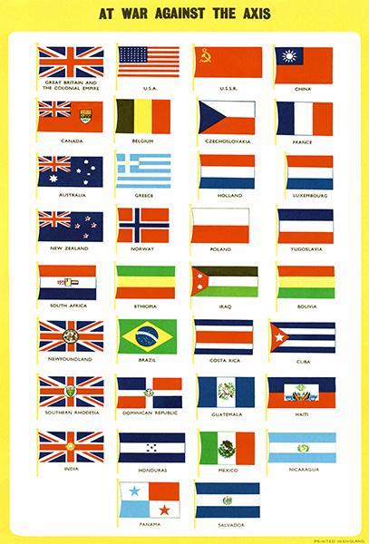 War Against The Axis - Country Flags - 1940's - World War II ...