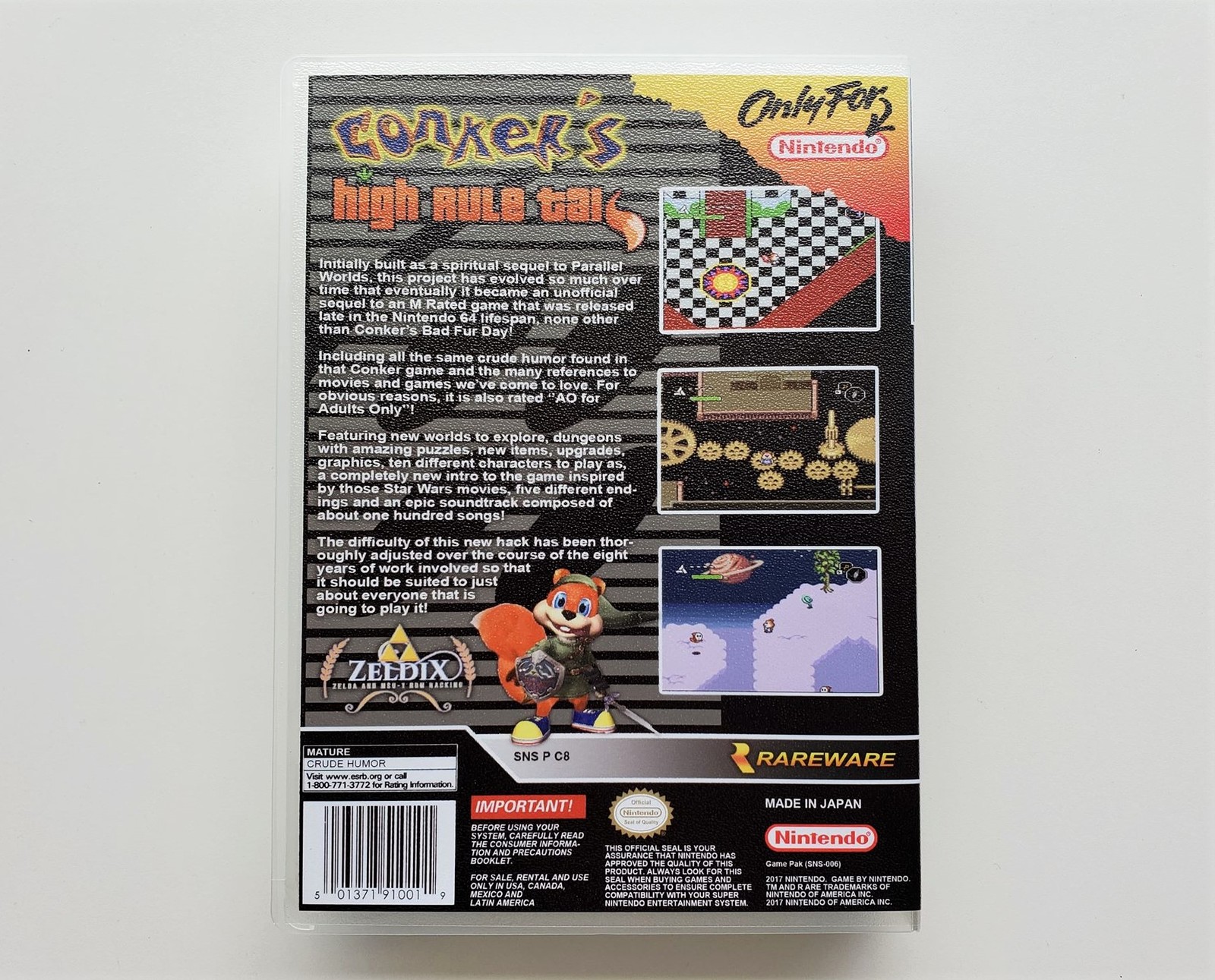 Conkers High Rule Tail Game / Case Super Nintendo (SNES) Zelda Link to ...