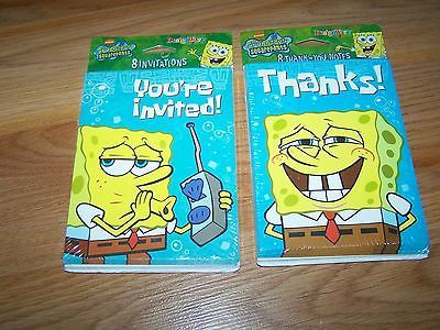 8 Spongebob Squarepants Party Invitations & Thank You Cards & Envelopes ...