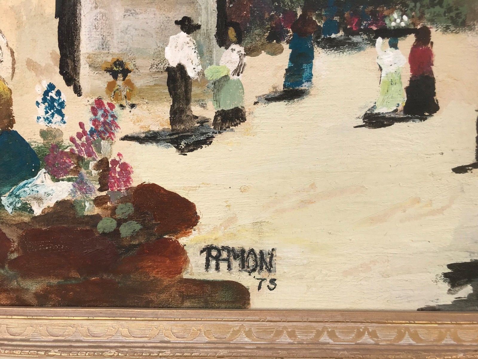 RAMON RICE Original 1975 MODERN PUEBLO LANDSCAPE PLEIN AIR VINTAGE OIL ...