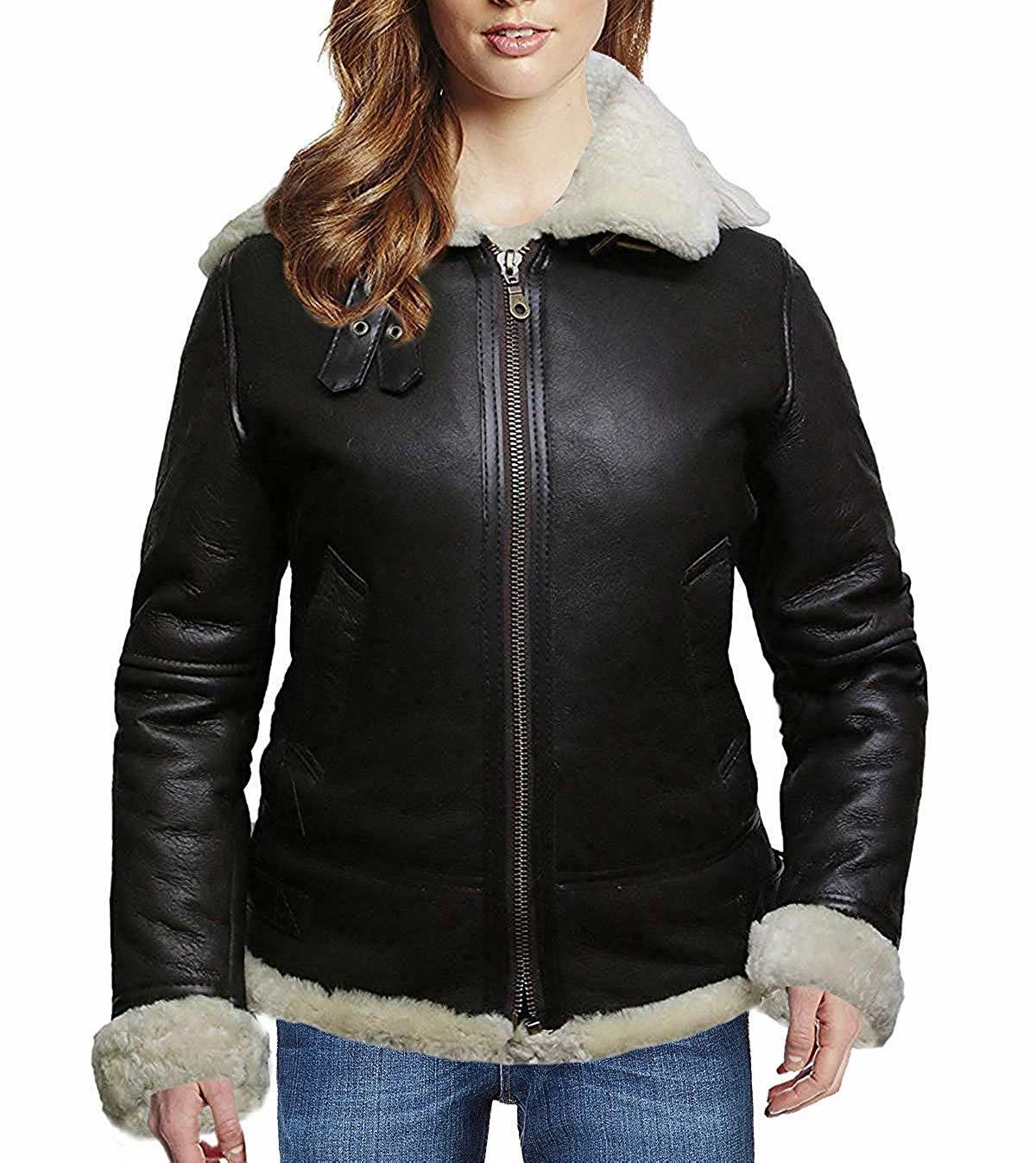 Handmade Women's Aviator Style Leather Jacket, Aviator Women's Leather ...