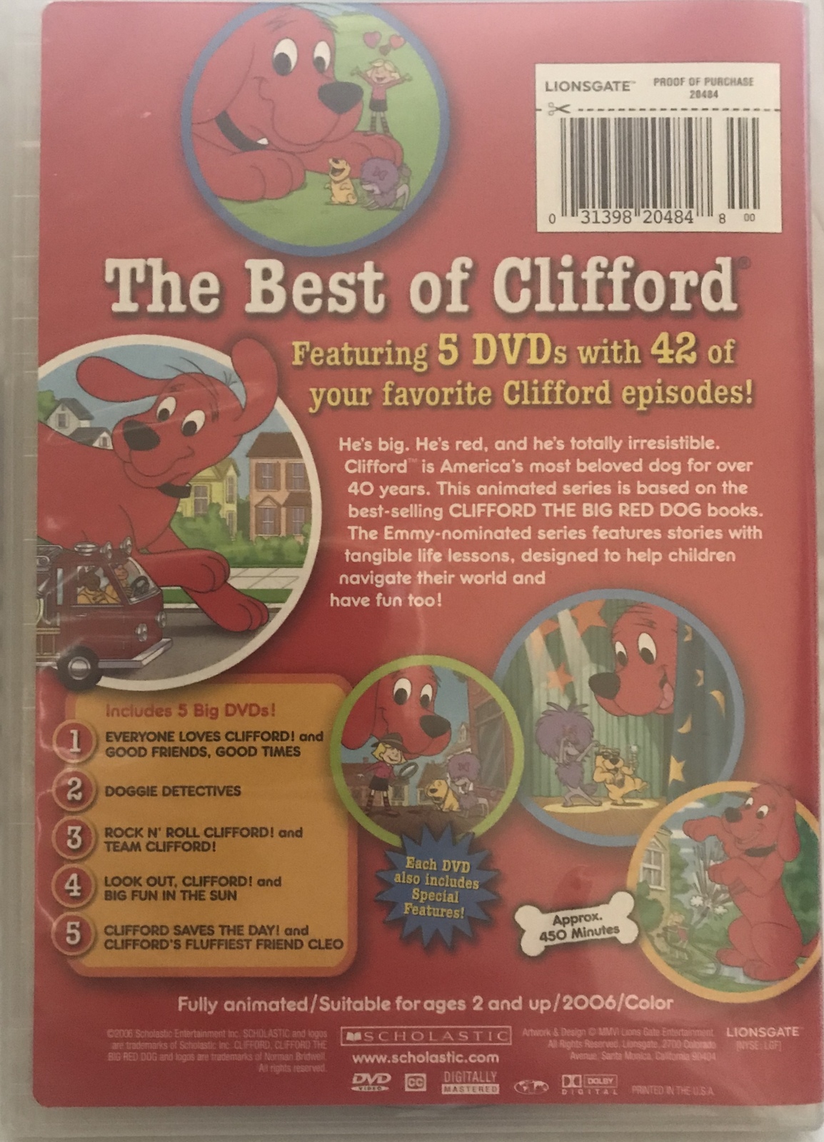 The Best of Clifford; The Big Red Dog [DVD Set] 5 DVDs, 42 Episodes ...