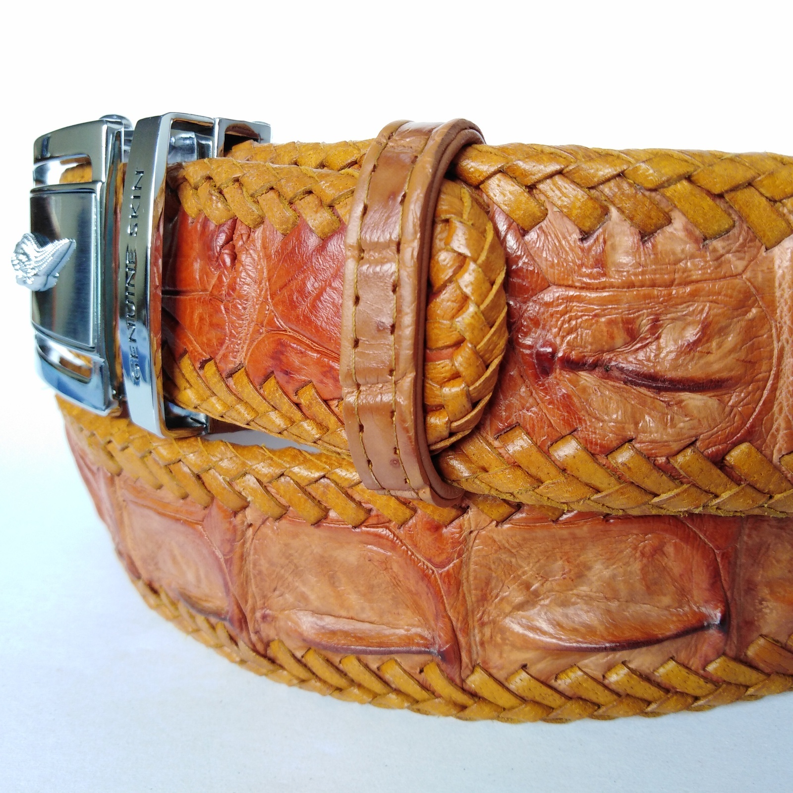 Genuine Brown Crocodile Skin Leather Alligator Buckle Spectator ...