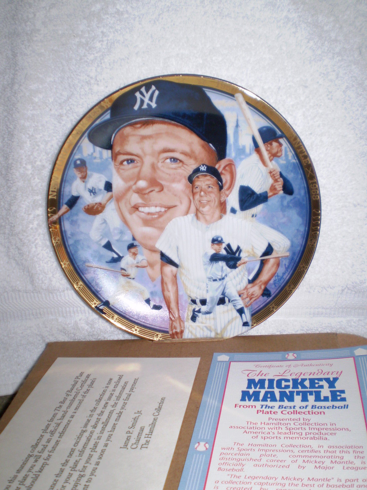 The Legendary Mickey Mantle Plate 1993 Presented by The Hamilton ...