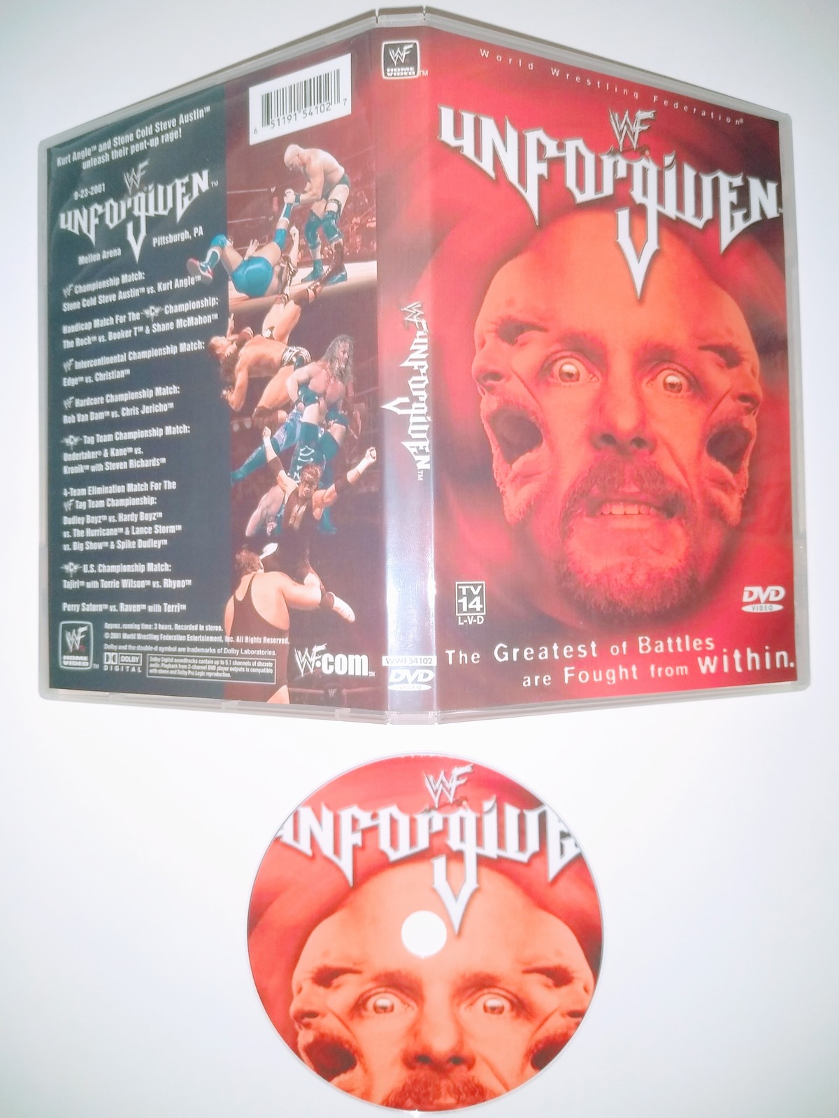 WWF 2001 UNFORGIVEN 4 DVD & Case - VHS Tapes