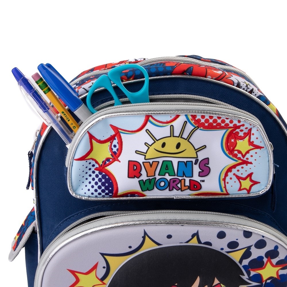 Ryan's World Red Titan Hero Backpack 16" Blue Multicolor Graphics ...