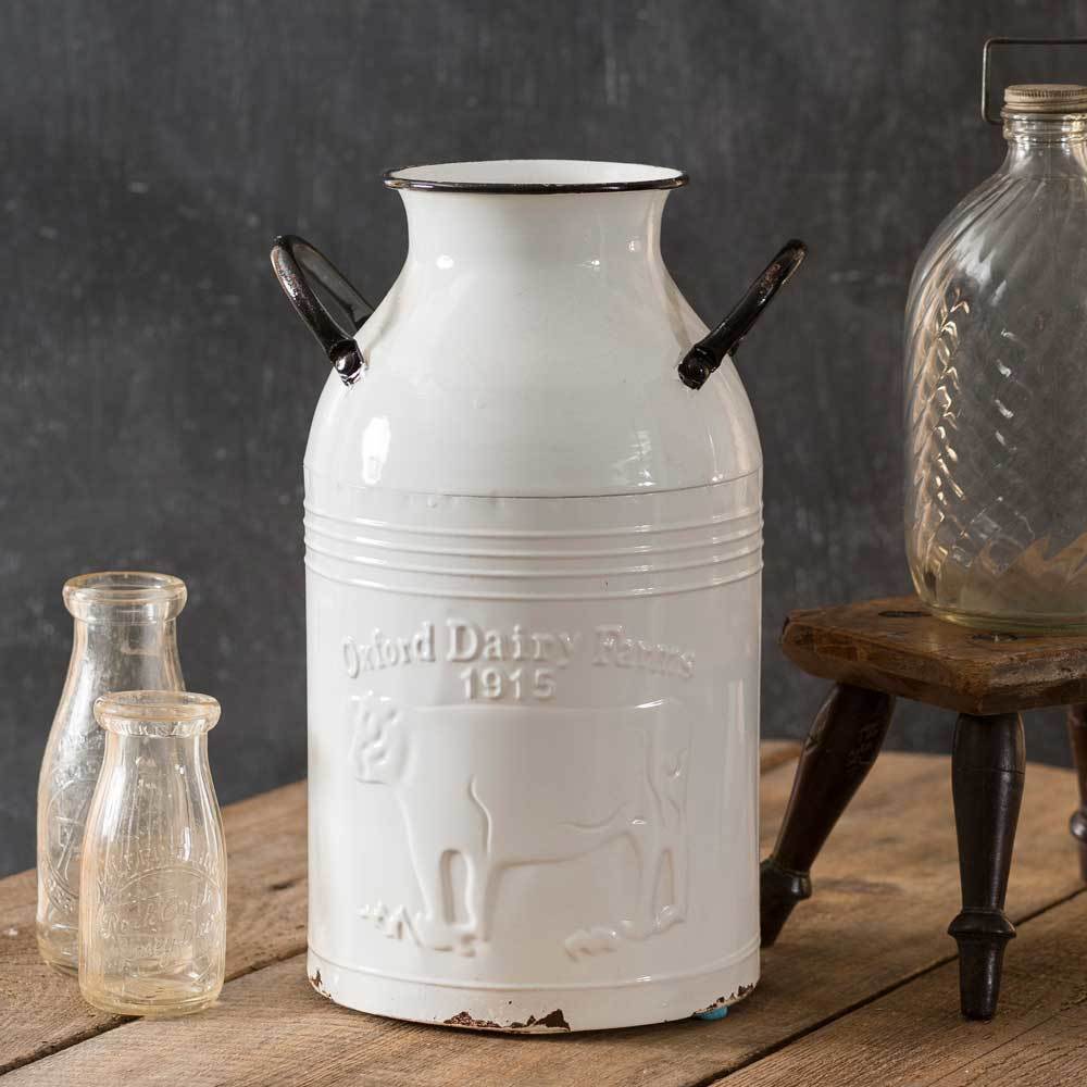 Oxford Dairy Farms Cow Milk Can Rustic Farmhouse Country Kitchen Decor ...