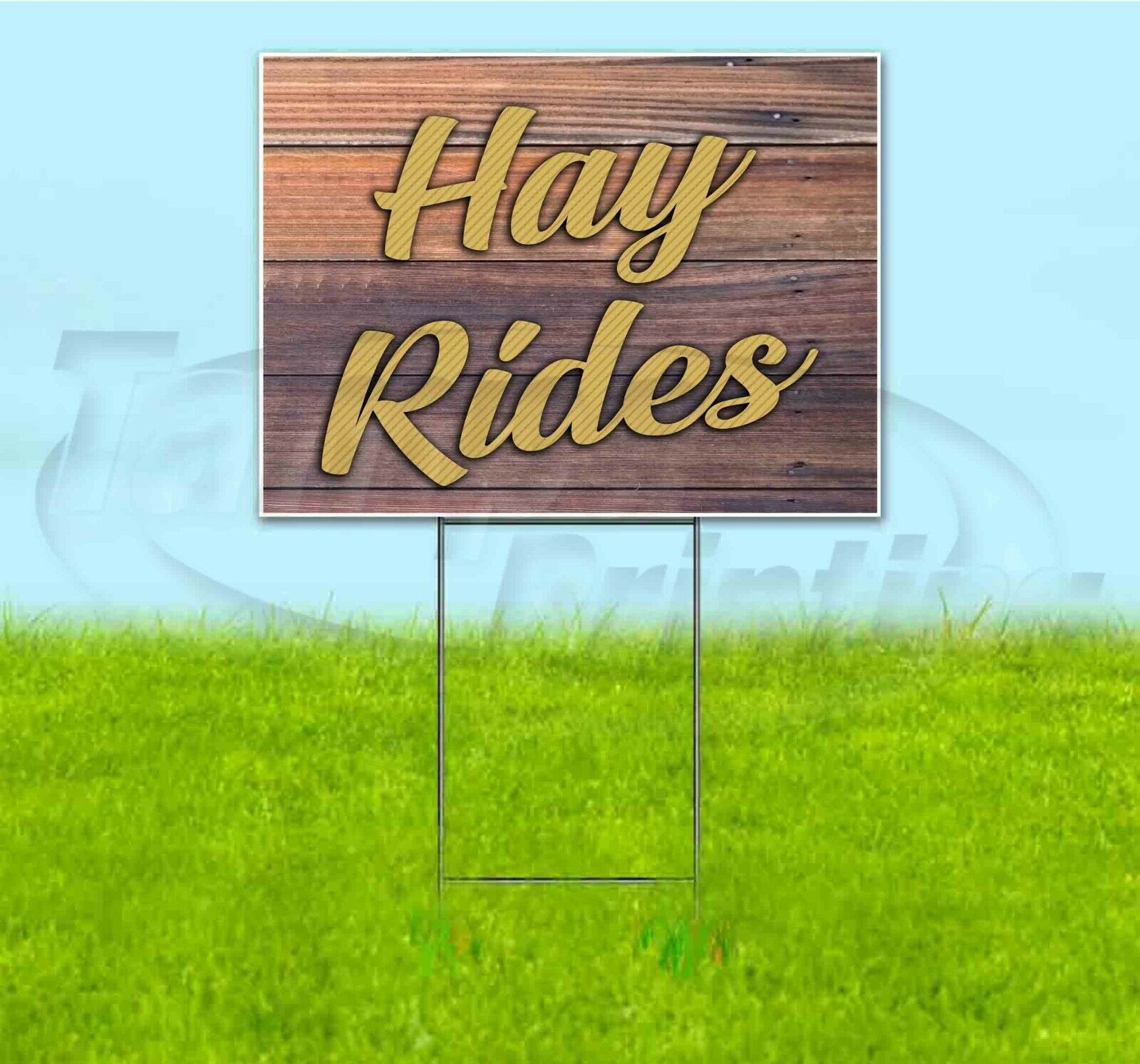 HAY RIDES 18x24 Yard Sign WITH STAKE Corrugated Bandit HALLOWEEN FALL ...