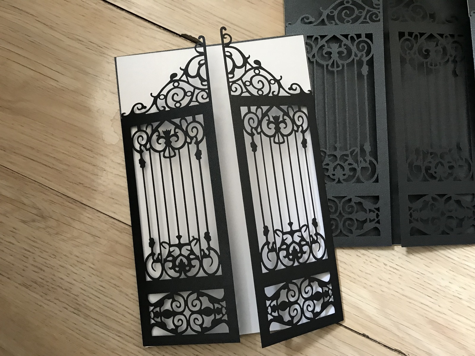 50pcs Custom laser cut Invitation,Black Invitation Cards,Laser Cut ...