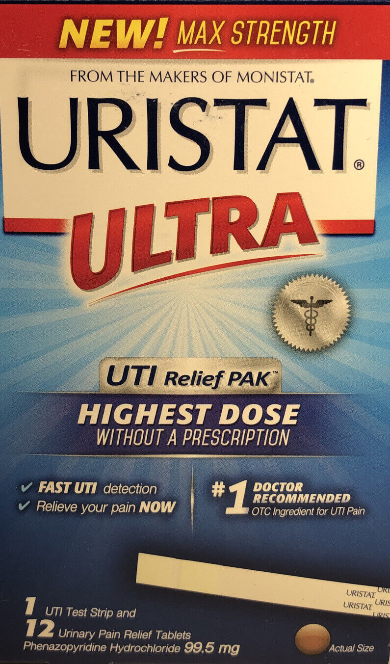 URISTAT Ultra UTI Relief Pack, 1 UTI Test Strip & 12 Tablets-SHIPS SAME ...