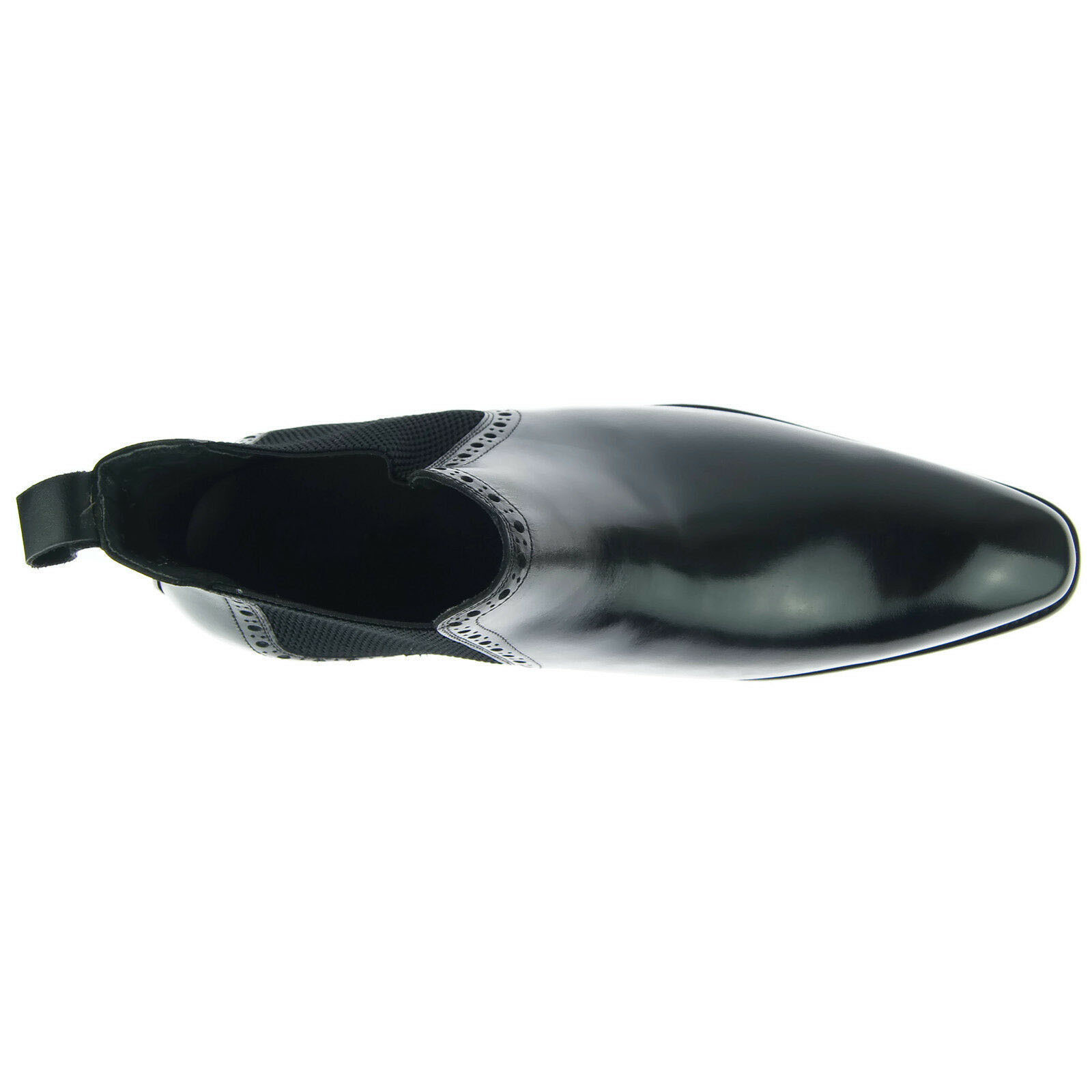 Chelsea Handmade Black Patina Slip On Elastic Panel Men Leather Pull ...