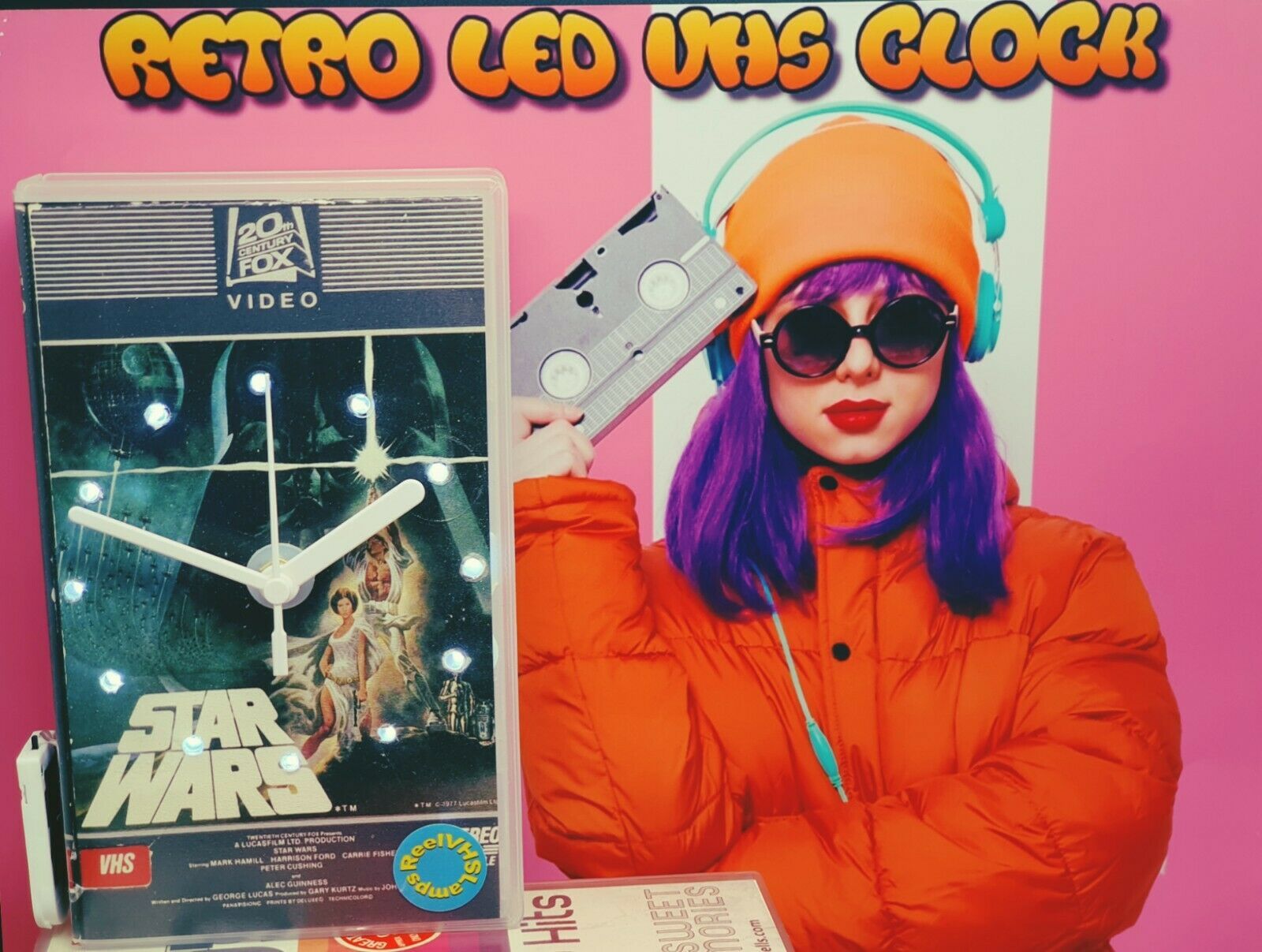 Retro Original backlit LED VHS Clock, Stand by Me VHS Case Desk or wall ...