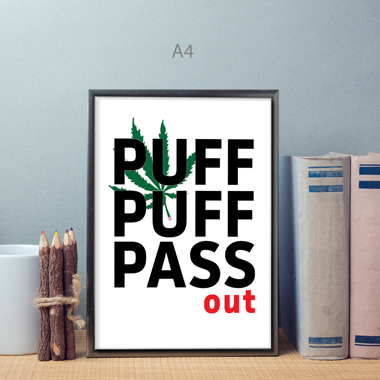 Puff Weed Marijuana Rasta Ganja Pot Matte/Glossy Poster A0 A1 A2 A3 A4 ...