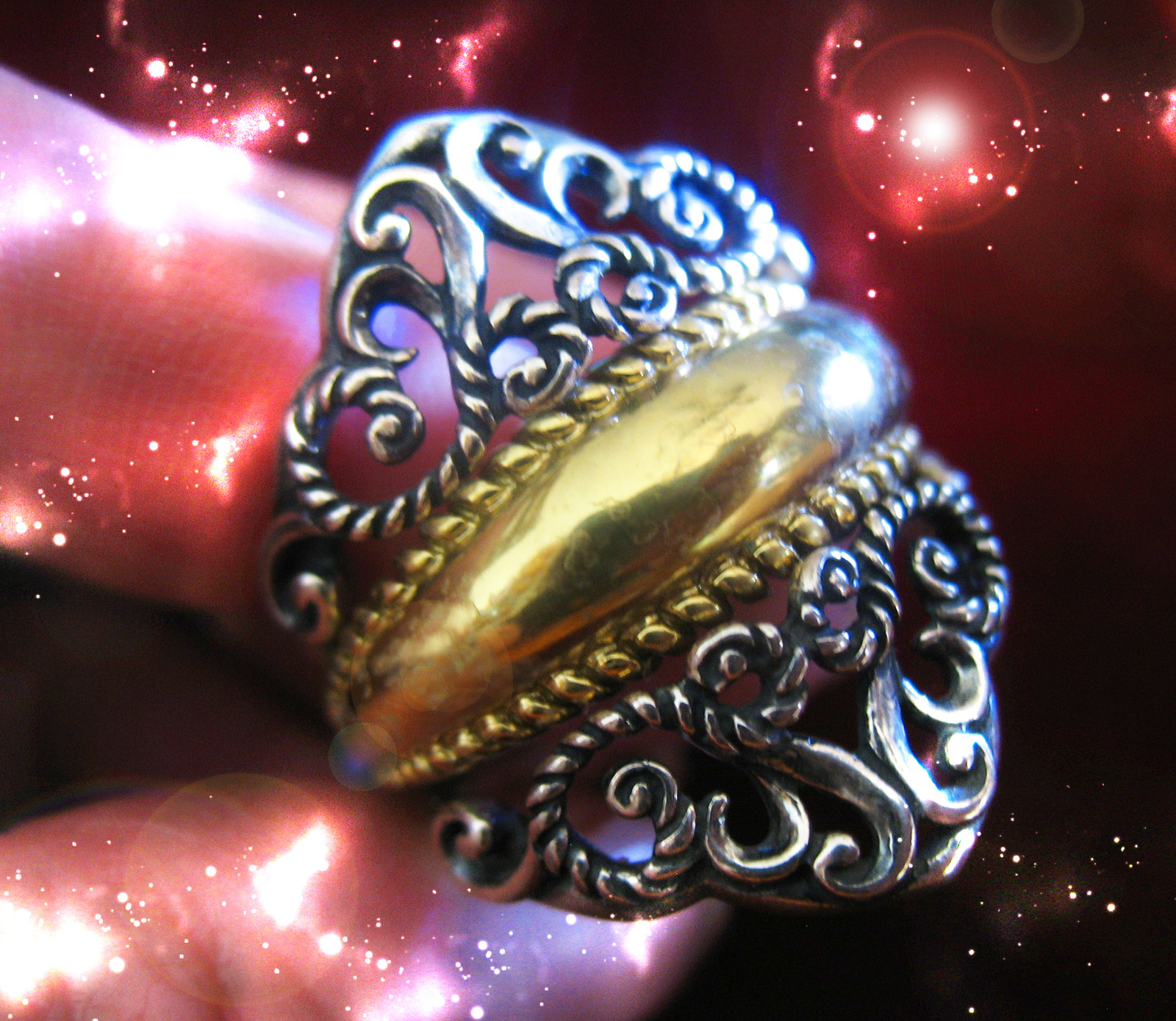 HAUNTED RING LIGHTED RAINBOW END LIMITS ALBINA'S OWN SECRET OOAK MAGICK ...