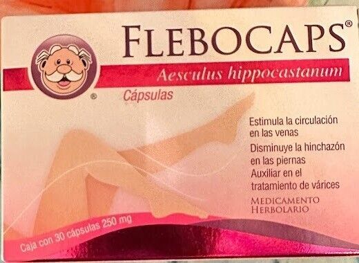 FLEBOCAPS Castaña de Indias 30 Capsulas 250mg Tratamiento Para Varices ...