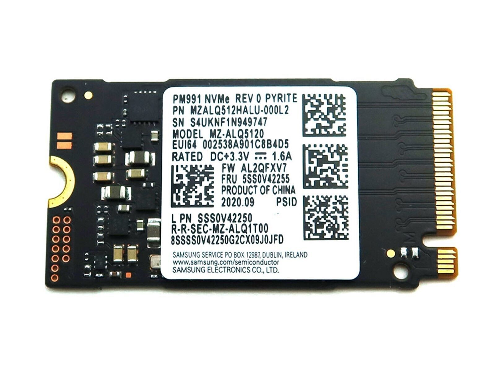 SAMSUNG MZ-ALQ5120 512GB M.2 2242 NVME PCIE GEN3 X4 SSD MZALQ512HALU ...