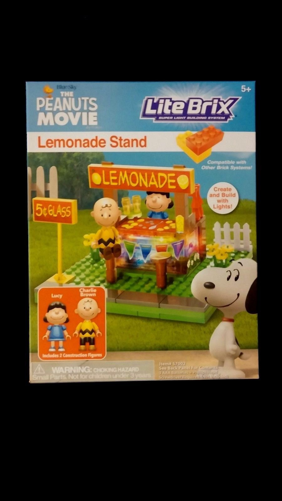Lite Brix Charlie Brown Snoopy Peanuts Lemonade Stand Light Up Construction Toy Tv Movie
