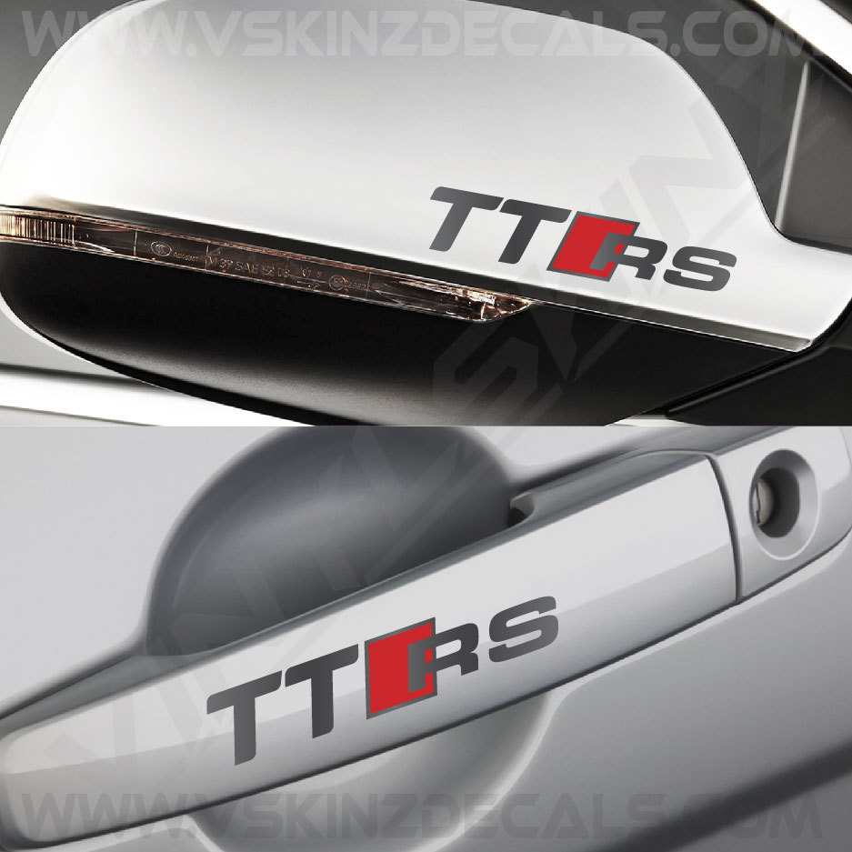 Audi TTRS Logo Premium Cast Mirror / Handle Decals Kit Stickers TT RS ...