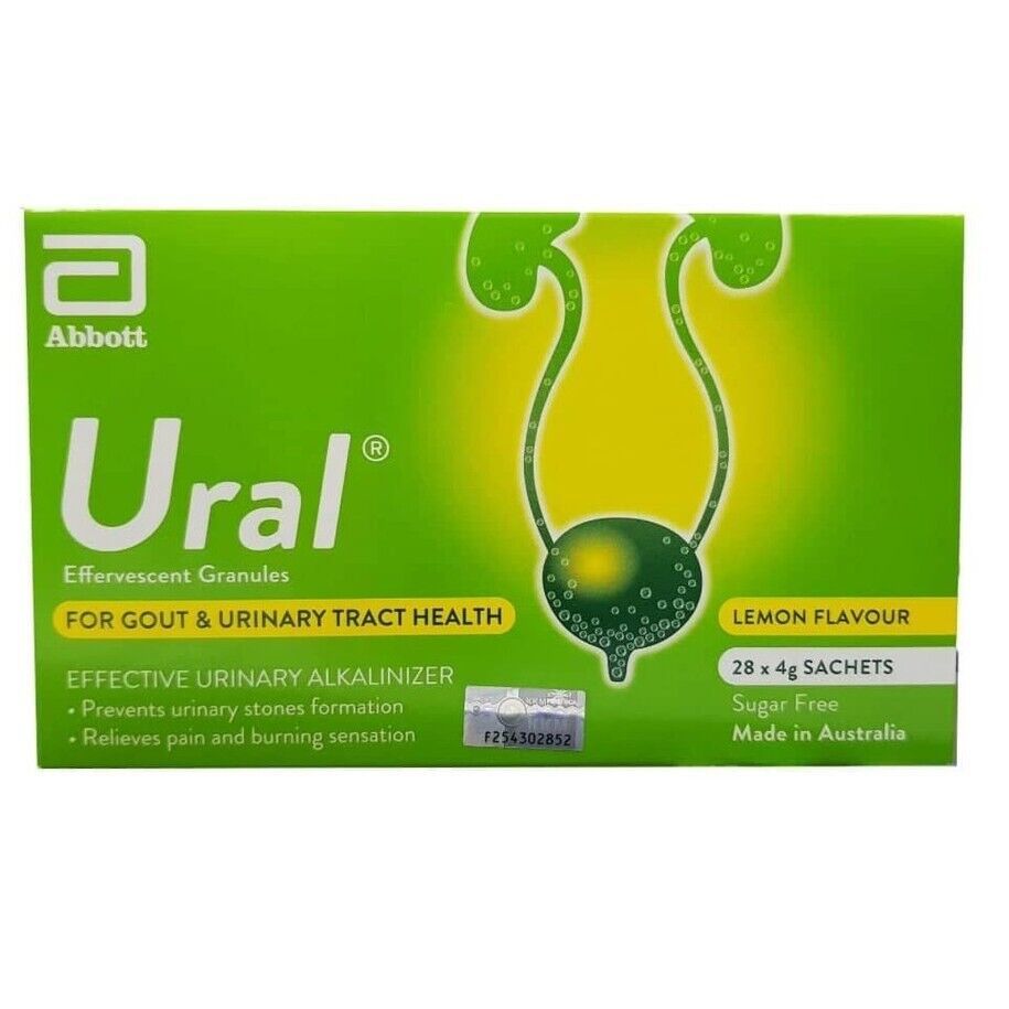 2 X Abbott Ural Effervescent Granules 4G x 28 Sachet, Urine Alkalinizer ...