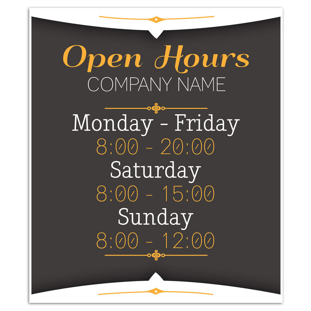 New Business Store Hours Service Window Retail Custom Sign Party New Business Store Hours Service Window Retail Custom Sign Party