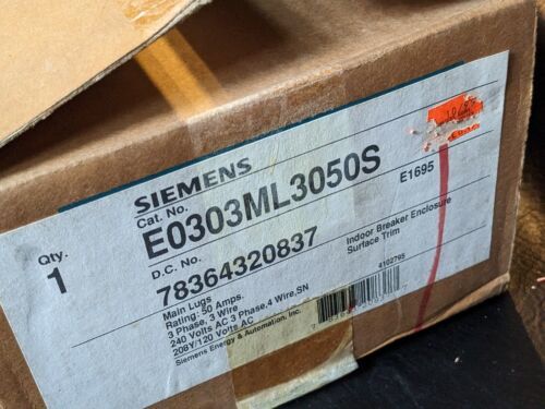 Siemens E0303ML3100S 100A Amp 120 240V 3PH 3W Circuit Breaker Enclosure ...