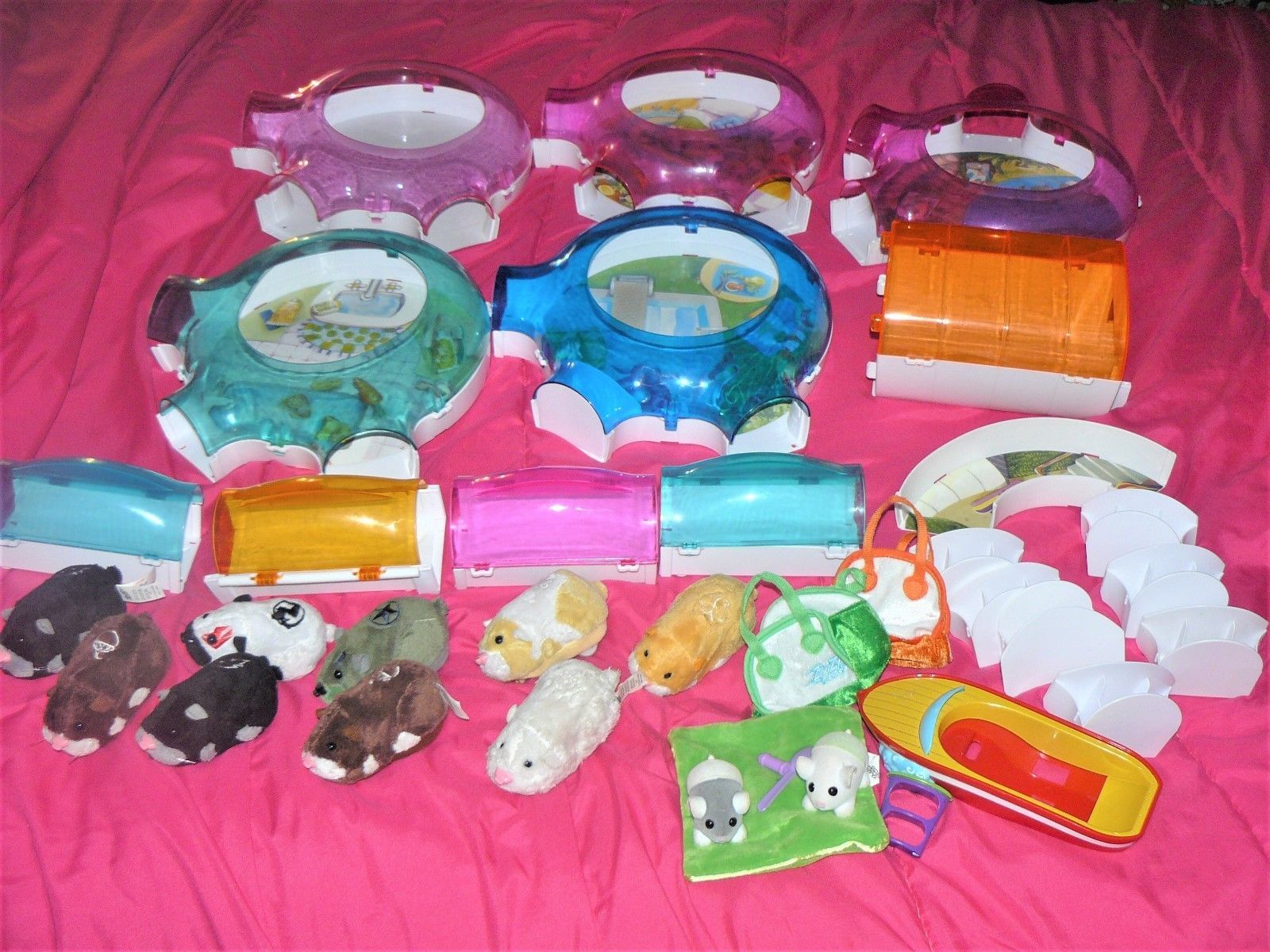 Zhu Zhu Pets LOT of 11 Pets + 24 accessories - Zhu Zhu Pets