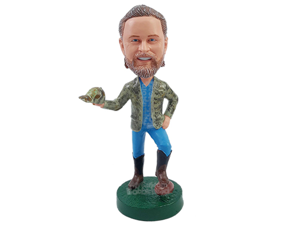 Custom Bobblehead Hunter doc wearing a snake leather jacket holding his ...