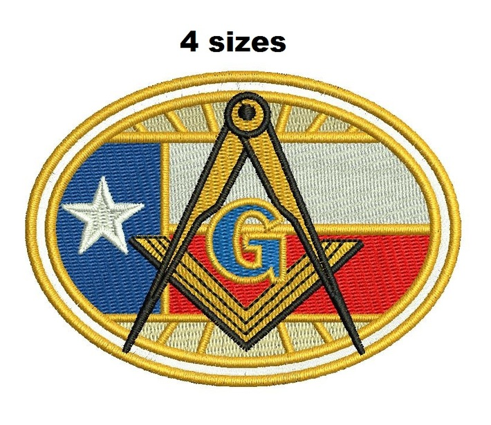 Texas Masonic Compass 4sizes Digitized Filled Embroidery Design Digital Download Digital Goods