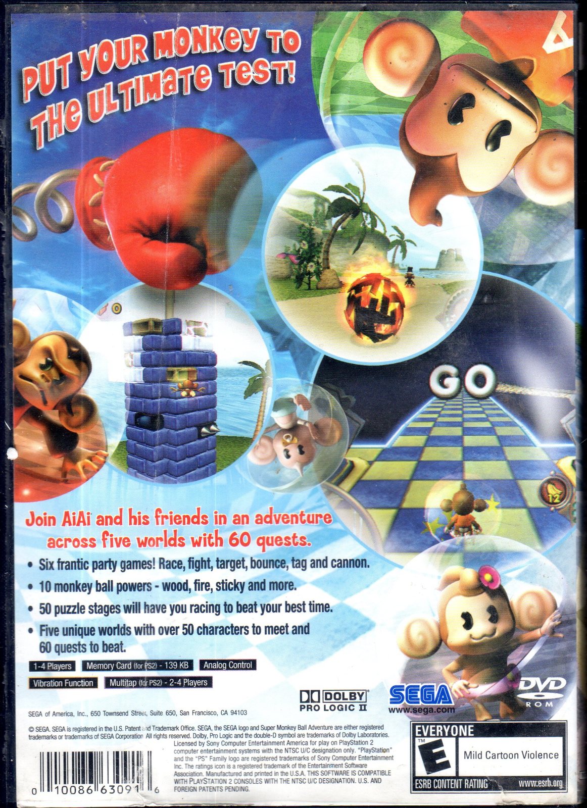 Super Monkey Ball Adventure - PlayStation 2 - Video Games Super Monkey Ball Adventure - PlayStation 2 - Video Games